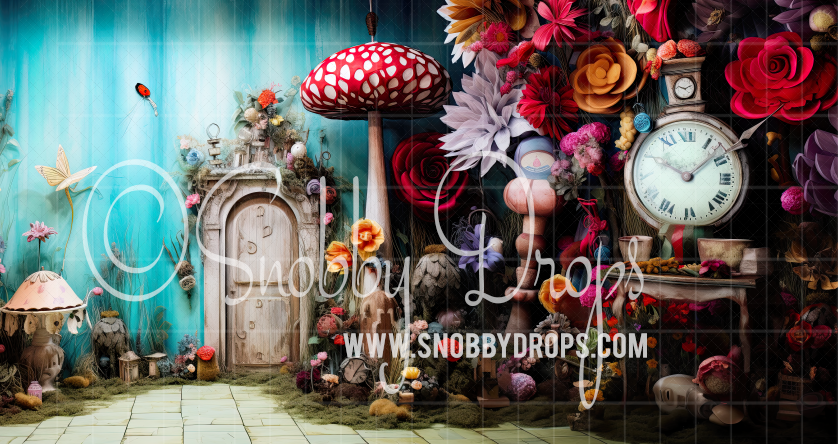 Alice in Wonderland Secret Door Fabric Backdrop by Snobby Drops
