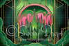 Art Deco Wicked Window Emerald City Fabric Backdrop by Snobby Drops