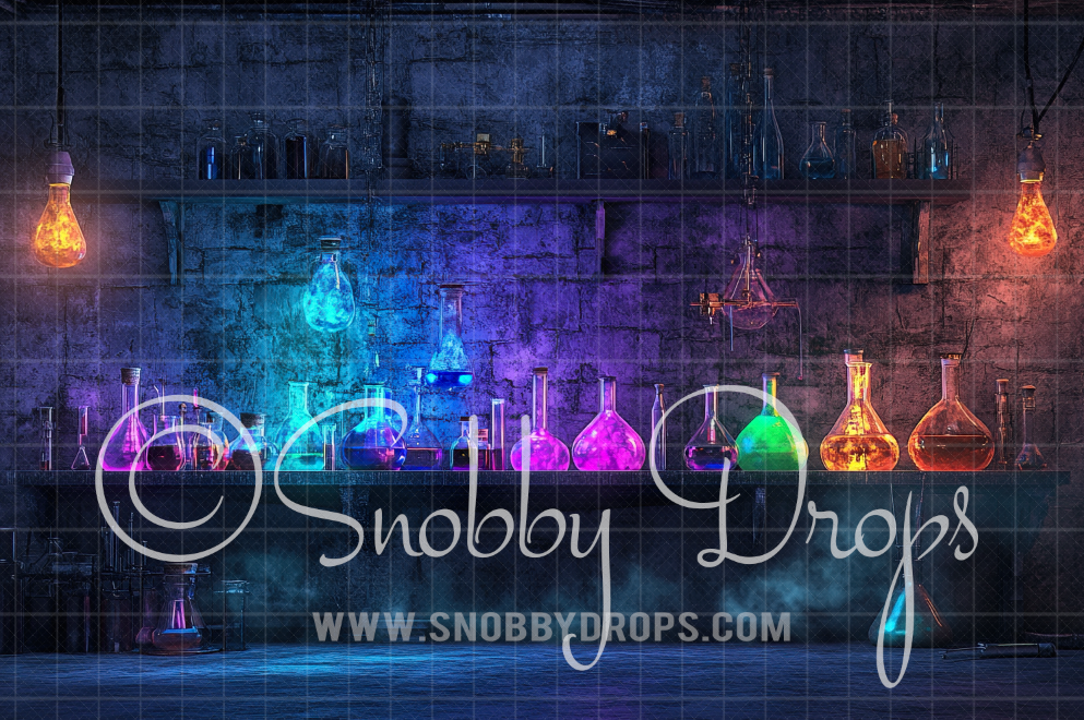 Beakers and Potions Science Lab Fabric Backdrop SPT100 by Snobby Drops