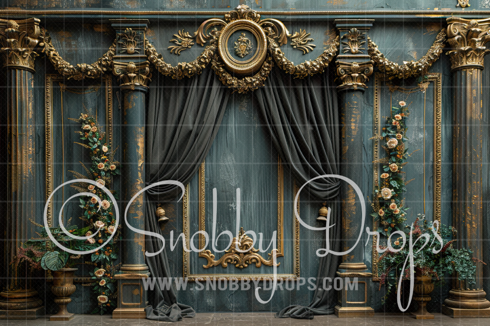 Black Victorian Room with Roses Fabric Backdrop M6087 exclusive at ...