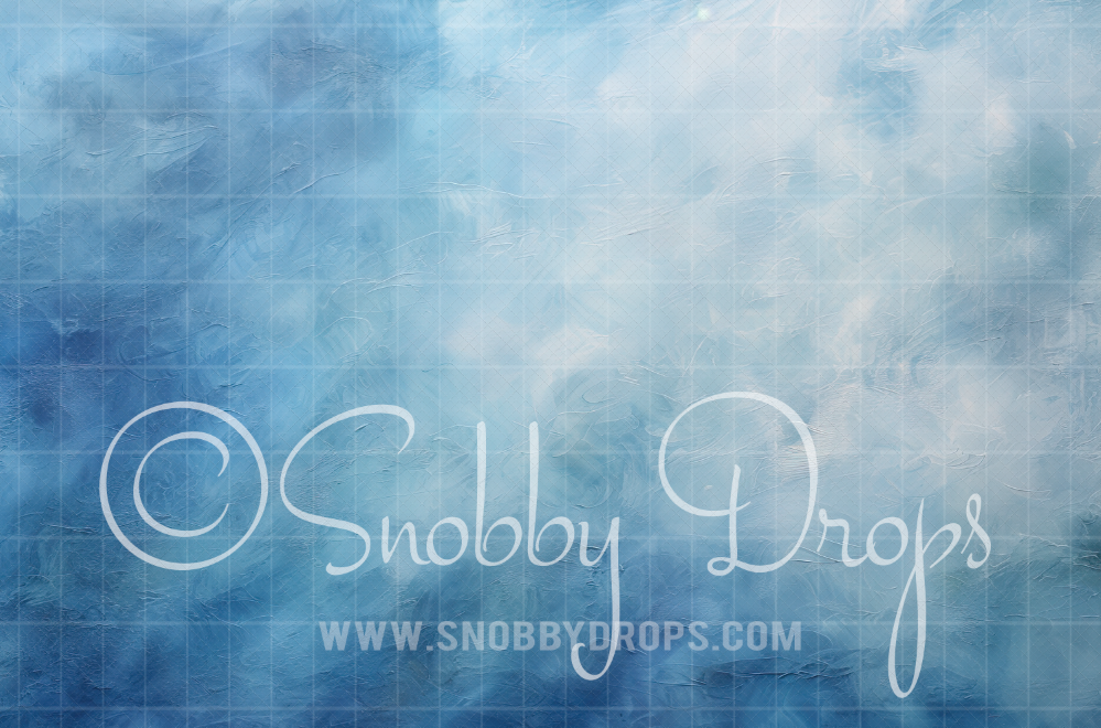 Blue Oil Painting Texture Fabric Backdrop by Snobby Drops
