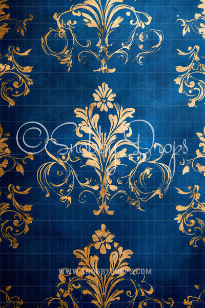 Blue Steampunk Victorian Baroque Texture Fine Art Fabric Backdrop – Snobby Drops