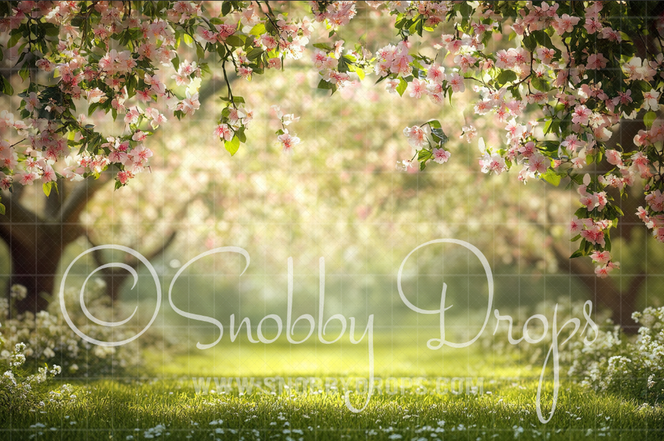 Cherry Blossom Tree with Blurred Background Fabric Backdrop by Snobby ...