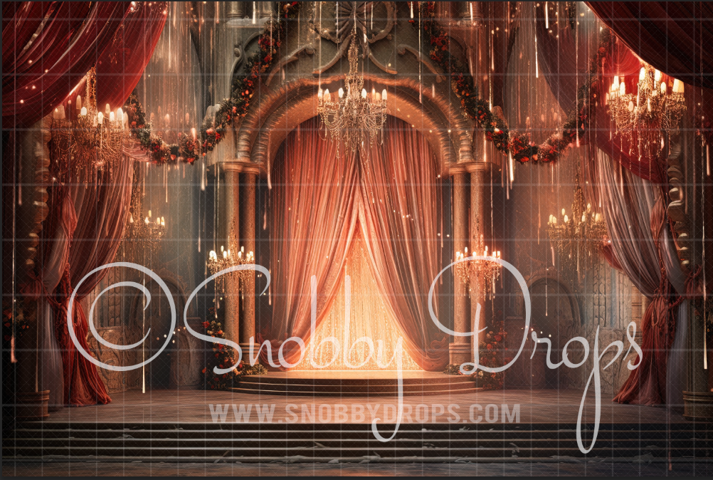 Snobby Drops Christmas Nutcracker Realm Fabric Backdrop Made in the