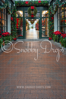 Christmas Shop Path Fabric Backdrop Sweep by Snobby Drops USA