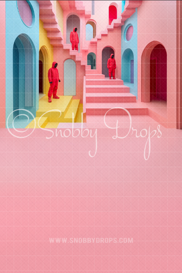 Crazy Stair Game Fabric Backdrop Sweep by Snobby Drops USA