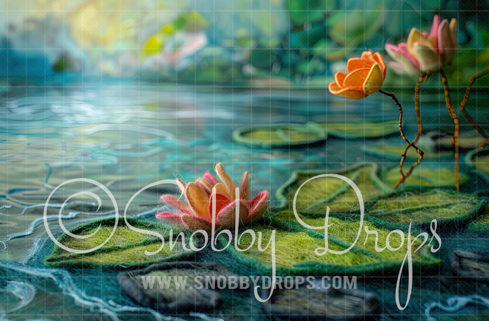 Feltsy Lily Pad Pond Felted Style Fabric Backdrop exclusive at Snobby ...