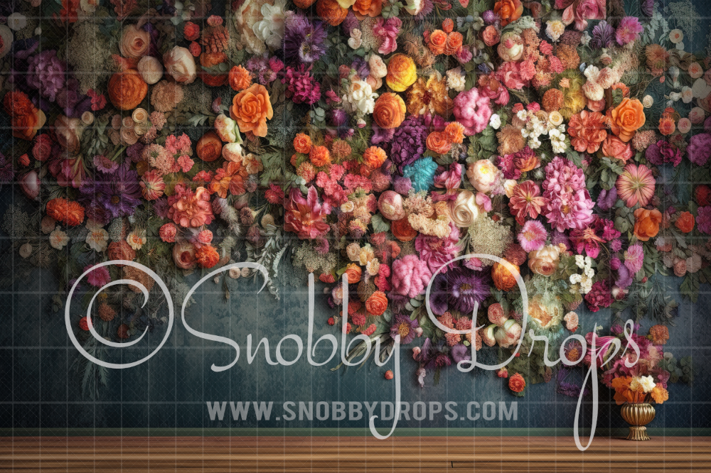 Snobby Drops Flower Wall Studio Florals Fine Art Fabric Backdrop Made