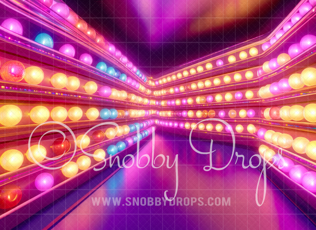 Glowing Core Memory Balls Fabric Backdrop DC06 by Snobby Drops USA