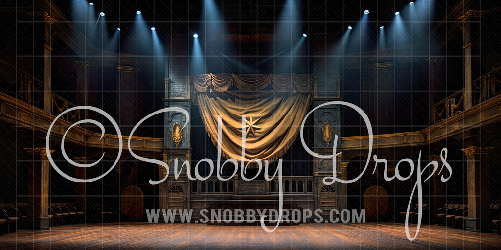 Hamilton Theater Fabric Event Backdrop by Snobby Drops