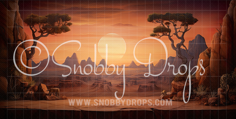 King of the Lions African Desert Theater Fabric Event Backdrop by ...