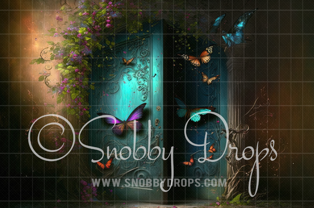 Snobby Drops Magic Butterfly Door Fabric Backdrop Made in the USA