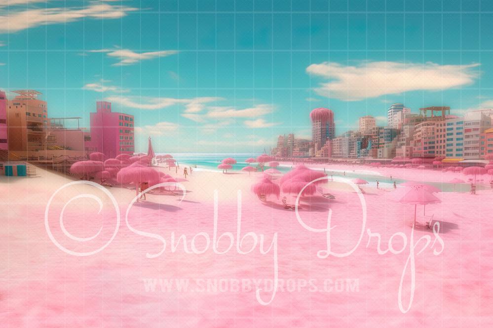 Snobby Drops Malibu Doll Beach Mansions Fabric Backdrop Made in the
