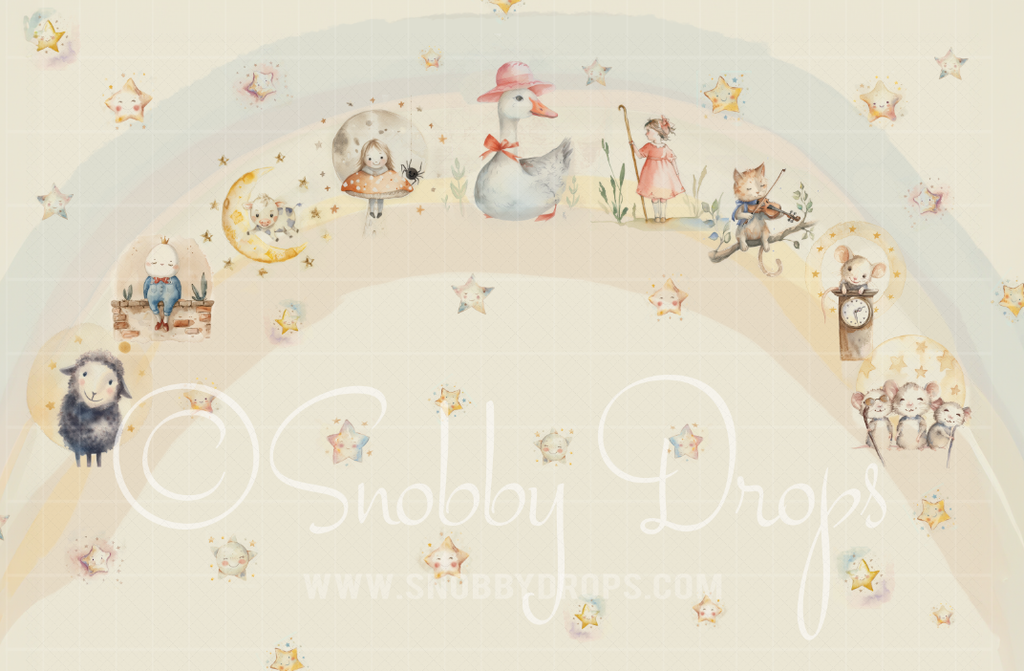Mother Goose Nursery Rhymes Rainbow Cake Smash Fabric Backdrop MG2 by ...