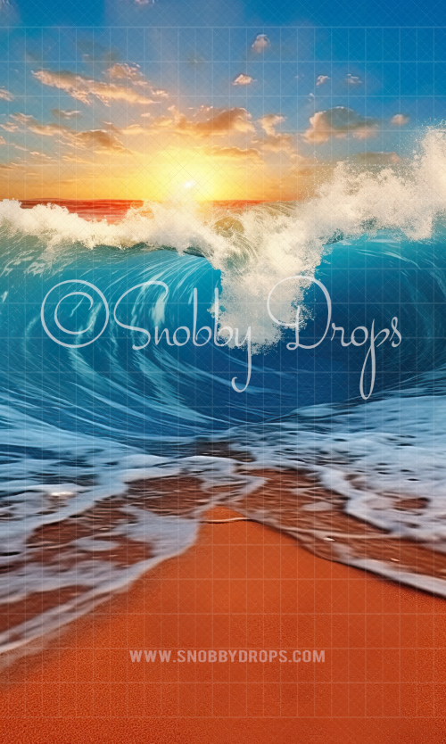 Ocean Wave Fabric Backdrop Sweep by Snobby Drops