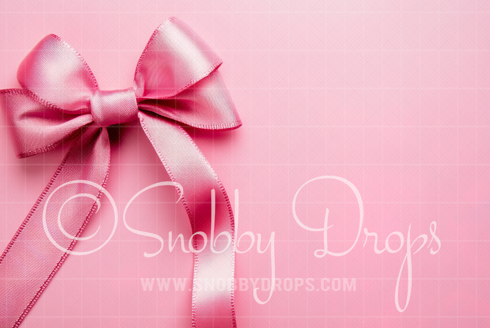 Pink Bow and Ribbon Fabric Backdrop by Snobby Drops USA