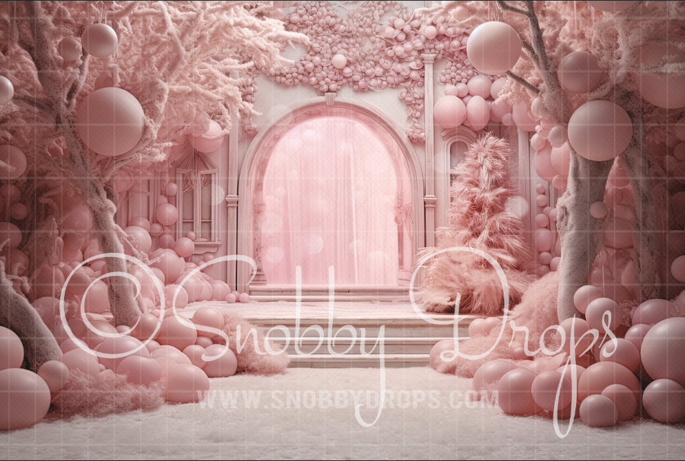 Snobby Drops Pink Nutracker Realm Fabric Backdrop Made in the USA