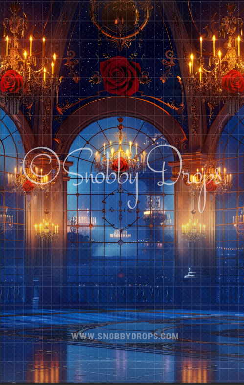 Princess Ballroom with Roses Fabric Backdrop Sweep MA310 exclusive at ...