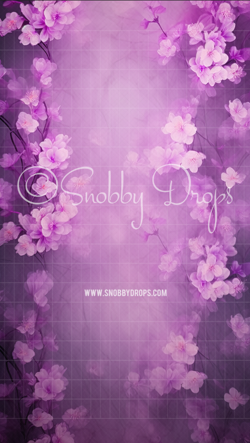 Purple Petals Fabric Backdrop Sweep by Snobby Drops