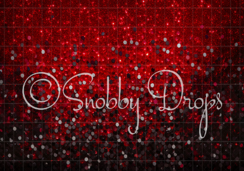 Red and Black Sequin Eras Fabric Backdrop by Snobby Drops