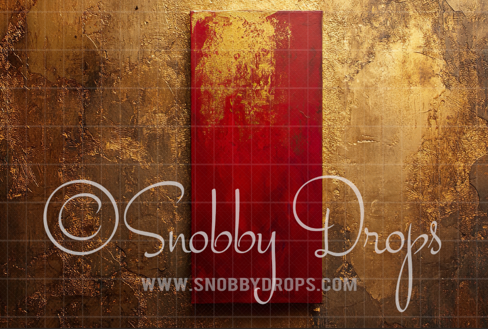 Red and Gold Skinny-Drop-on-Drop Fine Art Fabric Backdrop OCT075 by ...