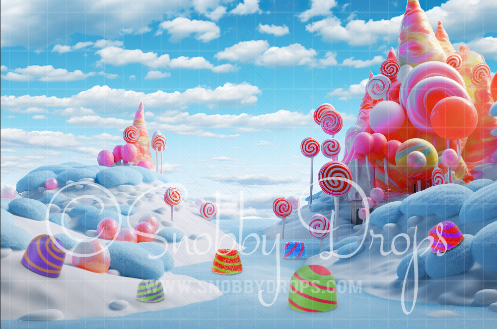 Sea of Swirly Gumdrops Fabric Backdrop by Snobby Drops