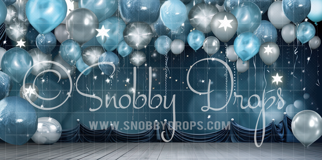 Shades of Blue Dance Backdrop by Snobby Drops