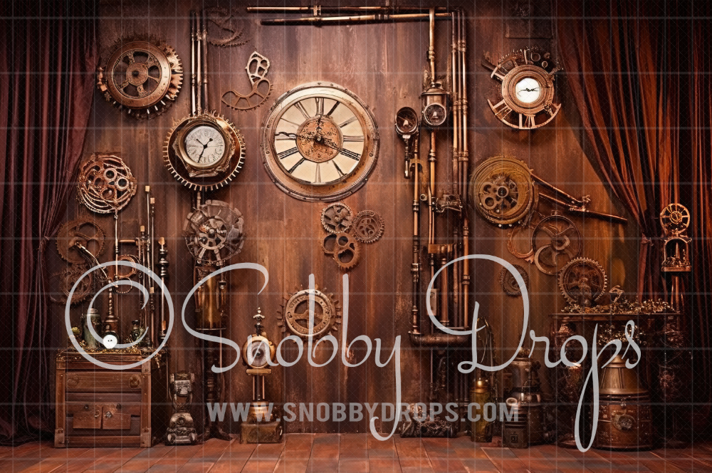 Snobby Drops Steampunk Studio Fabric Backdrop Made in the USA
