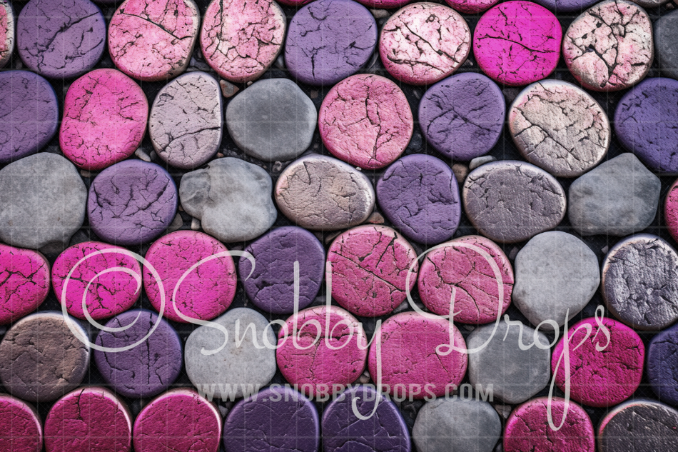 Snobby Drops Sugar Plum Pink and Purple Stone Rubber Backed Floor Made