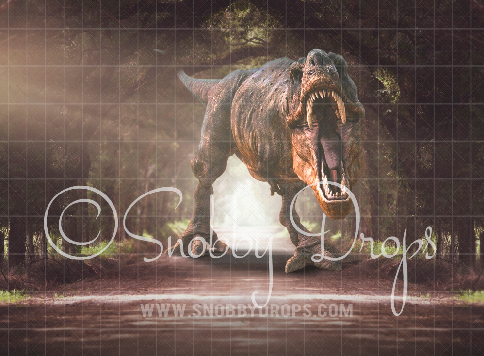 Snobby Drops T-Rex Chase Fabric Backdrop Made in the USA
